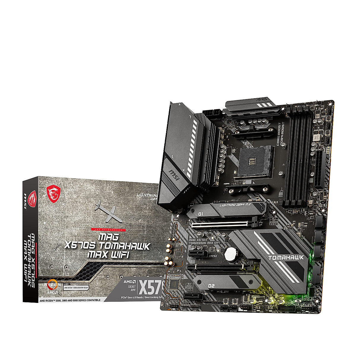 MSI MAG X570S Tomahawk WiFi Motherboard (AMD AM4, DDR4, PCIe 4.0, SATA 6Gb/s, M.2, USB 3.2 Gen 2, AC Wi-Fi 6, HDMI, ATX)