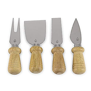 PICNIC TIME TOSCANA - Mariner Cheese Board And Tool Set - Charcuterie Board Set - Wood Cutting Board With Cheese Knives, (Parawood),Brown, Large