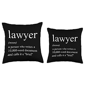 Lawyer Gifts By Design Tee Company Funny Gifts for Men Women Lawyer Definition Attorney Throw Pillow, 16x16, Multicolor