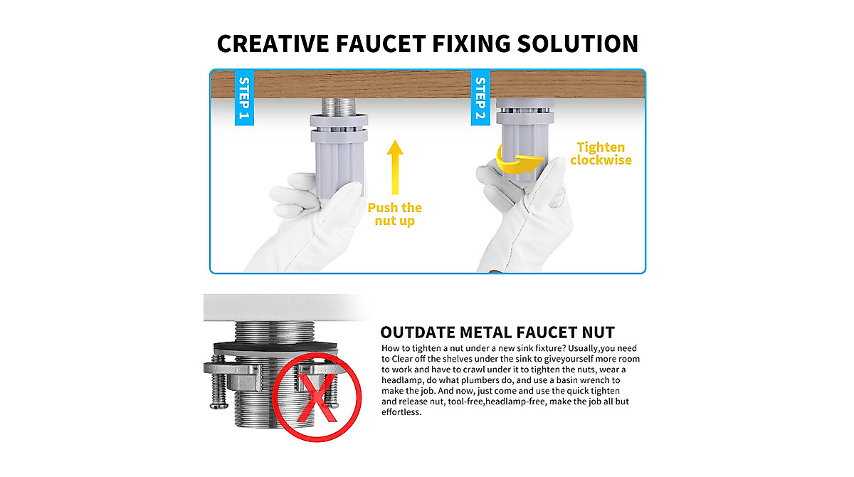 FLYWTR Quick Tighten Faucet Coupling Nut | Easy Installation