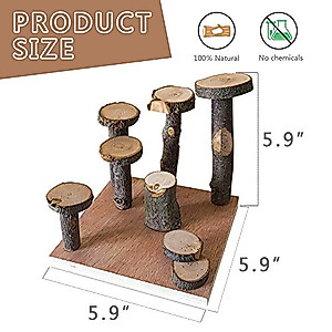 Hamster Climbing Wooden Stand Platform, Pet Cage Playground Natural Wood Bridge ramp Toys for Dwarf Hamsters, Syrians Hamster, Gerbil, Mouse, Rat