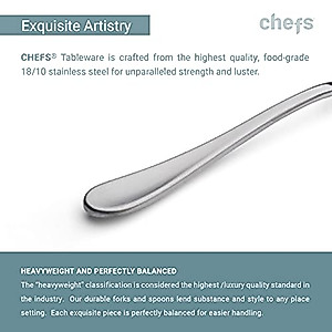 Chefs 18/10 Stainless Steel 44pc Flatware Set, Service for 8, Mesa Satin