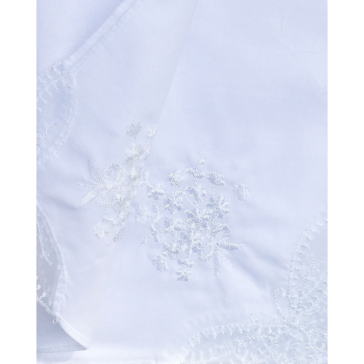 Bulk New Embroidery Ladies White Flower 100% Cotton handkerchiefs
