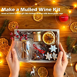 FULGNU Double Wall Glass Coffee Mugs, 12 Oz Clear Coffee Mugs with Handle, Insulated Glass Coffee Mugs Set of 2, Perfect for Espresso, Cappuccino, Latte, Americano, Tea Bag, Beverage