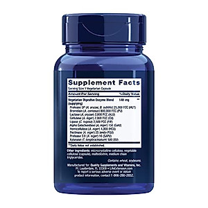 Life Extension Enhanced Super Digestive Enzymes, Supports Digestion, Comfort, digesting Plant-Based Foods, Non-GMO, Vegetarian, 60 Capsules