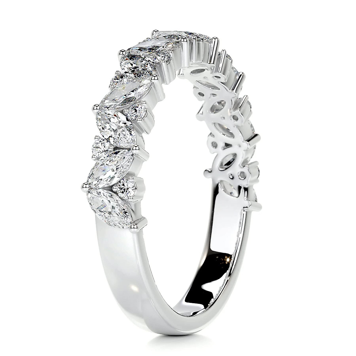 Ayafee 925 Sterling Silver Moissanite Wedding Band for Women Stackable Eternity Bands for Anniversary Valentine's Day - Style 4