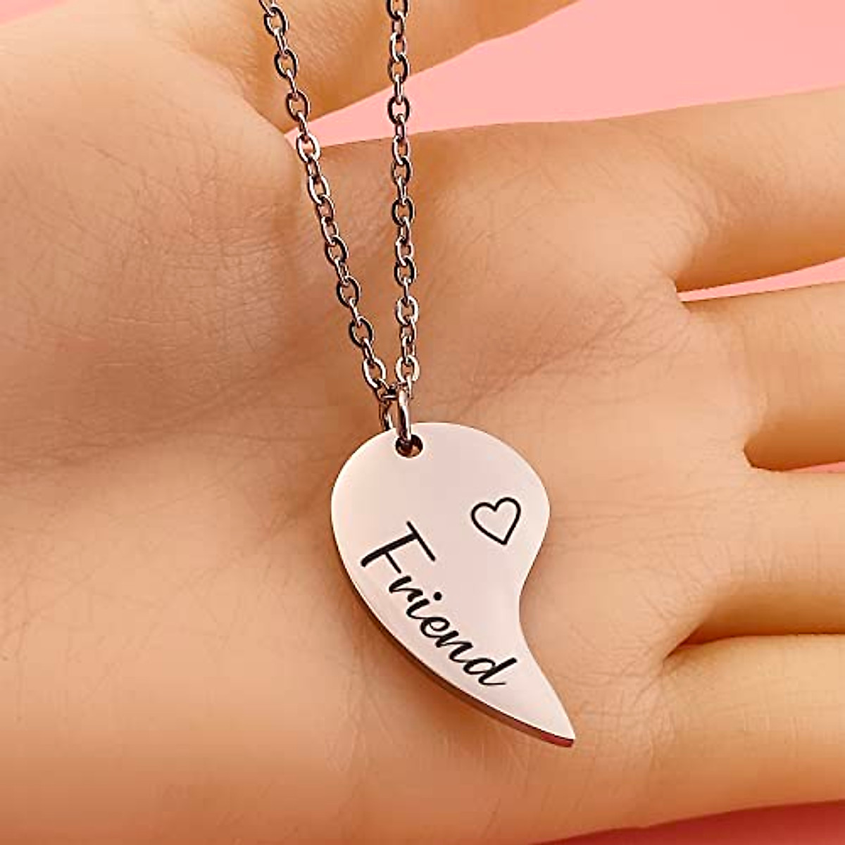 A Pair Friends Forever Puzzle Matching Necklaces,Sister Best friends Necklace Set 2,BFF 2 Gift for Women Teen Girls,Birthday Valentines Graduation Friendship Gifts.