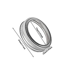 TYESMER 20pcs Rust Resistant Silver Mason Jar Replacement Rings,87mm Wide Mouth Mason Jar Bands Silver Canning Jar Band for Mason Jar,Canning Lids,Storage (87mm Wide Mouth,20pcs)