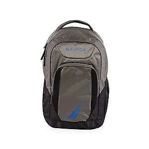 Nautica Sail Laptop Backpack, Grey/Blue, One Size