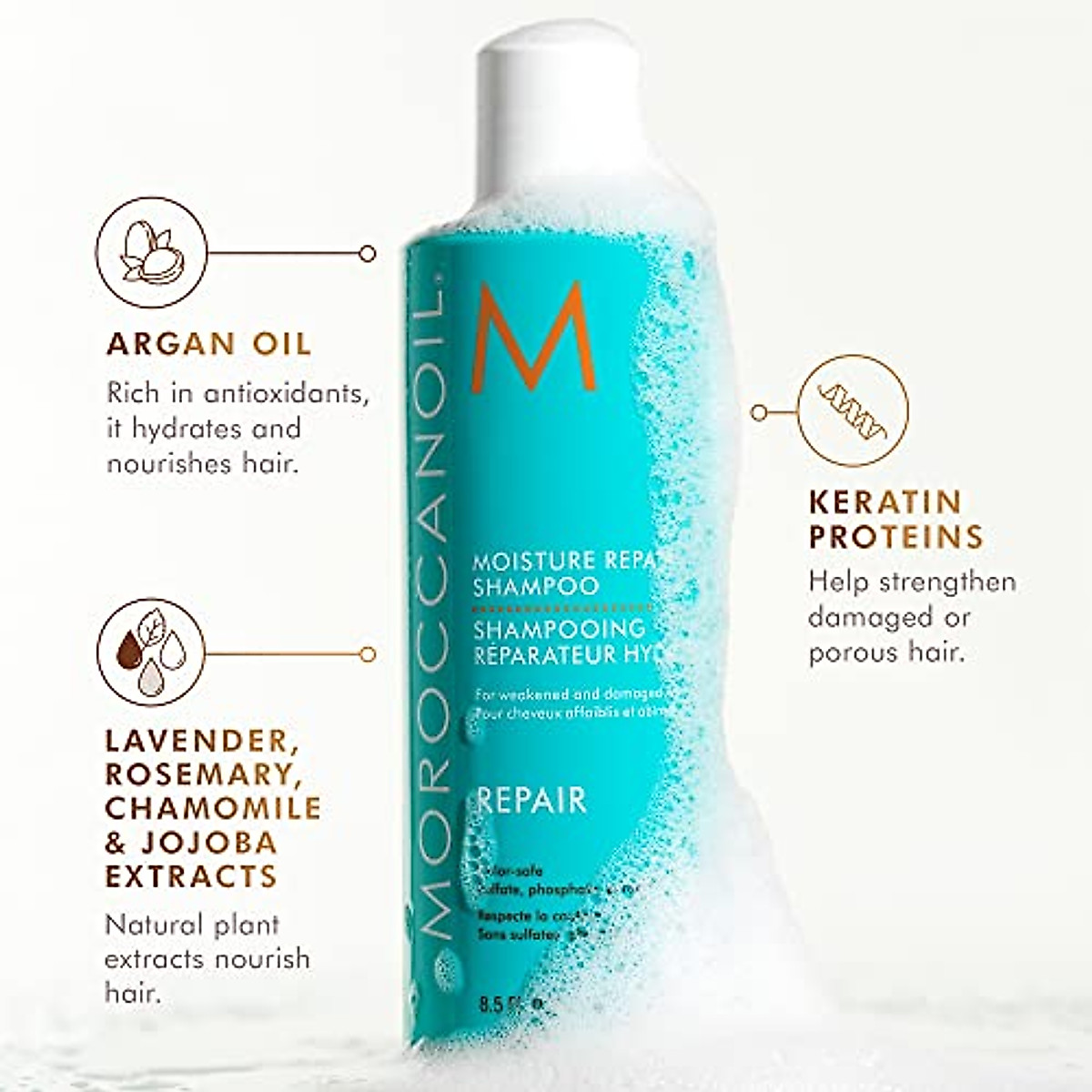 Moroccanoil Moisture Repair Shampoo, 8.5 Fl Oz