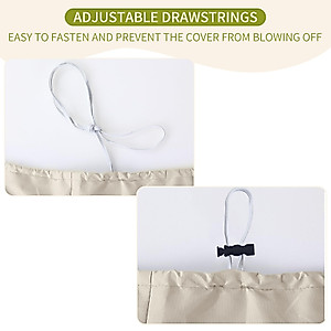 HOMBYS Outdoor Daybed Cushion Cover,Outdoor Round Bed Cushion Cover,Replacement Sunbed Cushion Cover with Drawstring,Patio DayBed Mattress Cover,Cover ONLY,Khaki