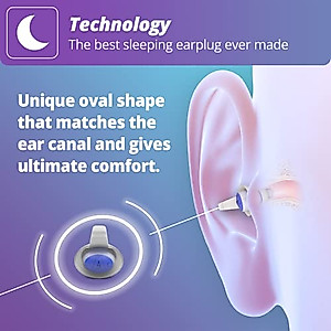 Alpine SleepDeep Multisize - Soft Ear Plugs for Sleeping and Concentration - New 3D Oval Shape and Noise Reducing Gel for Better Attenuation - 27dB - for Side Sleeper - 2-Pair Reusable: S + M/L