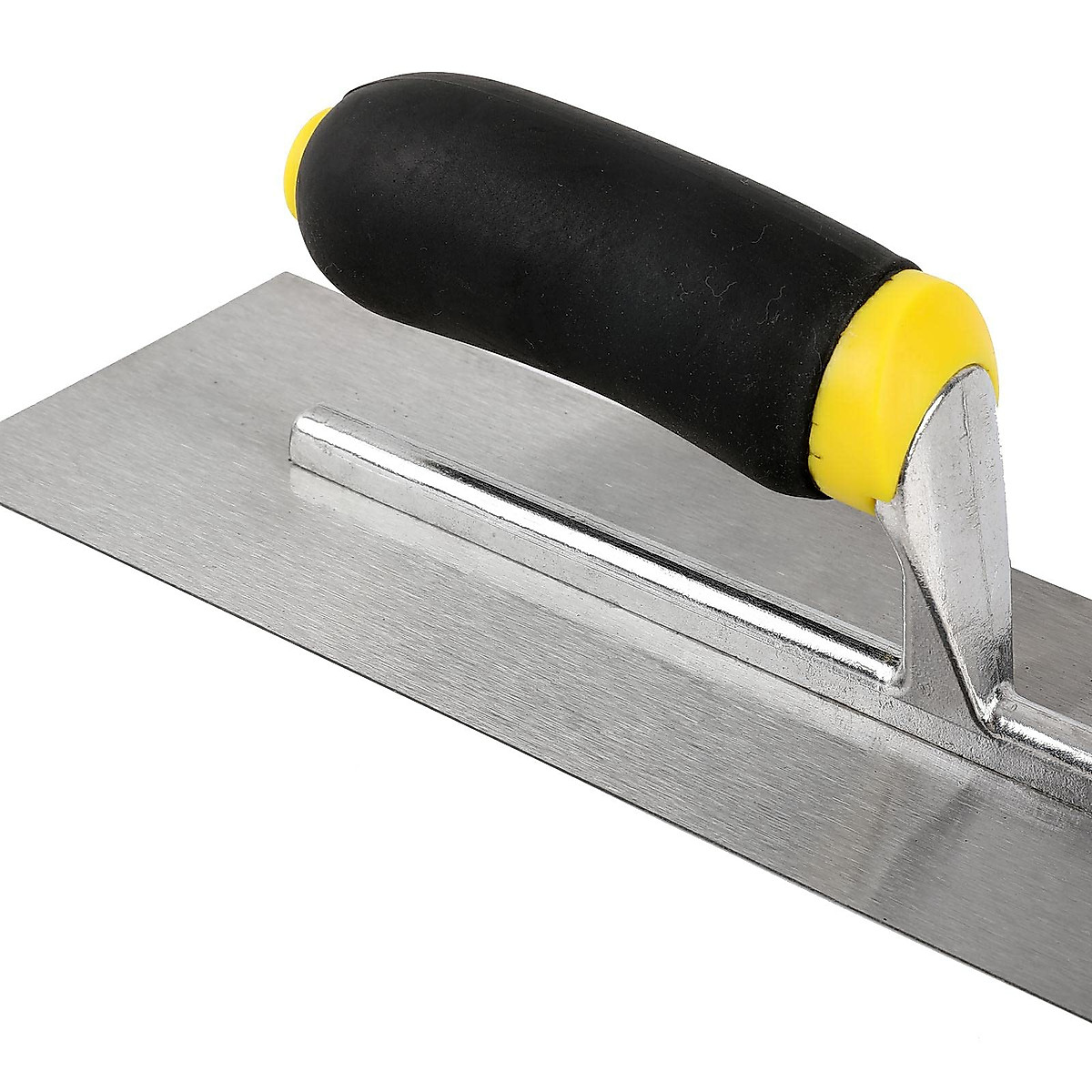 ZJNOTED plastering Trowel 12"X4" Carbon Steel Soft Handle plastering Trowel Normal Polish Plaster Finishing Trowel Carbon Steel Grip Handle