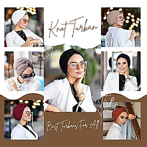 para life Knot Turbans-Turbans For Women-Hijab For Women|Hair Wraps-Chemo-Cancer Head Wraps For Women|Hijab Undercap-Instant Hijab (Knot Turban, Black)