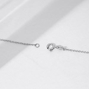 Amazon Essentials Platinum Plated Sterling Silver Station Necklace set with Infinite Elements Cubic Zirconia (4mm), 18" (previously Amazon Collection)