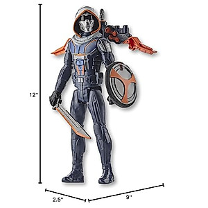 Marvel Black Widow Titan Hero Series Blast Gear Taskmaster Action Figure, 12-Inch Toy, with Launcher and Projectiles, Ages 4 and Up