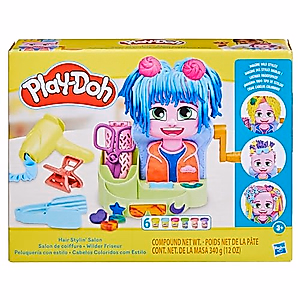 Play-Doh Hair Stylin' Salon Playset with 6 Cans, Pretend Play Toys for Girls and Boys Ages 3 and Up