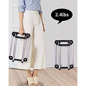 Folding Luggage Cart with 110 Lbs Capacity，Fanwoli 4 Wheels Hand Truck Compact Lightweight，Portable Dolly for Travel,Luggage,Moving, Shopping and Office Use