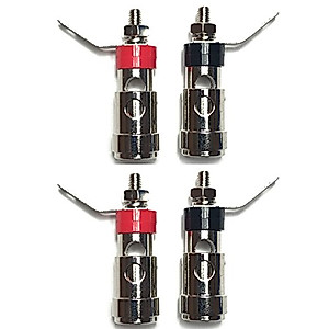 CESS Amplifier Terminal Connector Binding Post Push Quick Type -Binding Post Spring Loaded Press Subwoofer Basket Terminal (4 Pack)