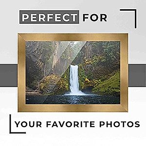 12x16 Wide Bronze Real Wood Picture Frame Width 1.5 Inches | Interior Frame Depth 0.5 Inches | Bronzo Wide Modern Photo Frame Complete with UV Acrylic, Foam Board Backing & Hanging Hardware