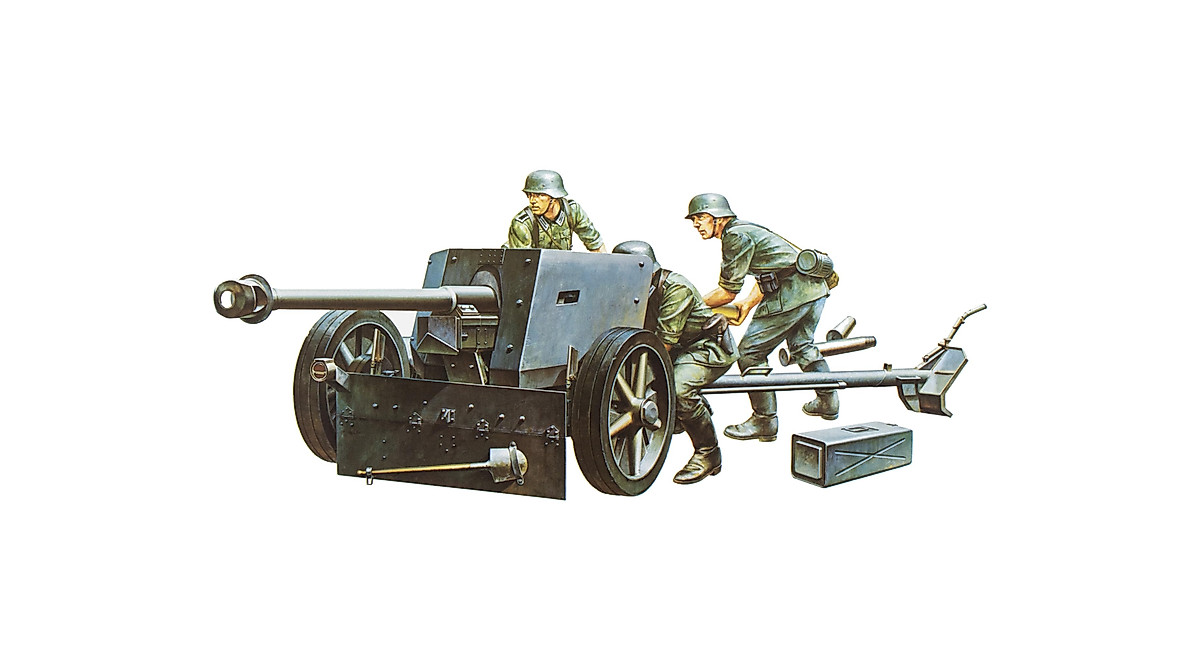 Tamiya German 75mm Pak 40/L46 Model Kit | WWII Anti-Tank Gun Scale Model