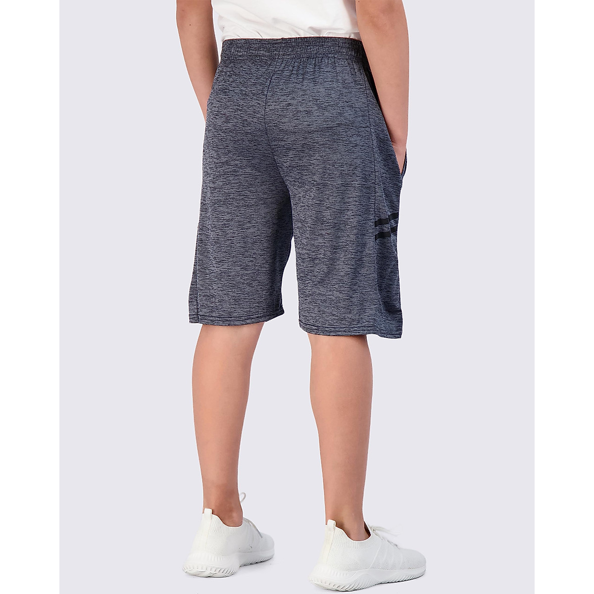 Real Essentials Dry Fit Dri-Fit Big Boys Girls Youth Clothing Active Athletic Performance Basketball Soccer Tennis Exercise Summer Activewear Gym Teen Running Shorts, Set 5, L (12/14), Pack of 5