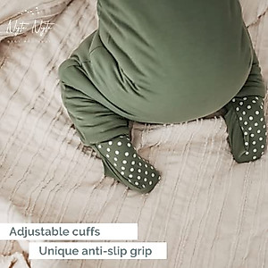 Nyte Nyte Baby - 1.-TOG Green, 12 to 18 Months, Sleeveless Sleep Sack, Soft Baby & Toddler Sleeping Sack, Breathable Bamboo Sleep Sack with Adjustable Feet Cuffs & Anti-Slip Grip
