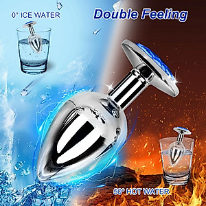 3 Sizes Stainless Steel Trainer Kit Suction Cup Realistic Classic Plug Double Headed (Blue