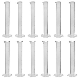 EISCO Polypropylene Graduated Cylinder, Octagonal Base, 50ml (Pack of 12)