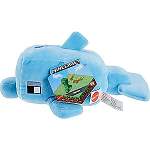 Mattel Minecraft Basic Plush Dolphin Soft Doll, Video Game-Inspired Collectible Toy for Kids & Fans Ages 3 Years Old & Up