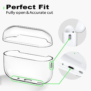 Foweroty Compatible Airpods Pro 2/1 Case Clear, Soft TPU Transparent Protective Cover for Women Men Shockproof iPods Pro 2 Case Skin for Airpods Pro 2/1 Charging Case，Clear