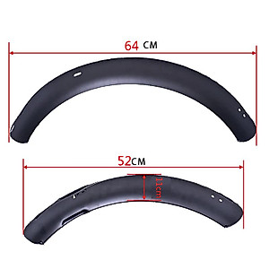 ZEWEZ Bike Fender, Bicycle Fender 20 Inch Electric Bike Fender 20 * 4.0 E-Bike Mudguard for Fat Tire Set of Bicycle Wings Accessories (Color : Black)