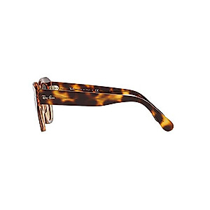 Ray-Ban RB2186 State Street Square Sunglasses, Havana On Transparent Pink/Brown Vintage, 49 mm