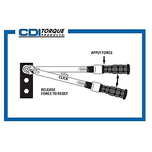 CDI 1002MFRMH Dual Scale Micrometer Adjustable Click Style Torque Wrench with Metal Handle - 3/8-Inch Drive - 10 to 100 ft. lbs. Torque Range