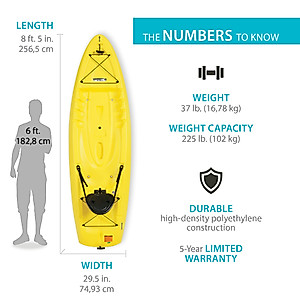 Lifetime Sit On Top Kayak, Volt 85, Yellow