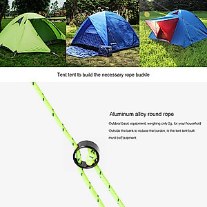 10Pcs Tent Wind Buckle, Anti-Slip Circular Tent Rope Adjuster Stopper for Tent Hiking Camping Backpacking (Black)