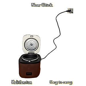 ANNAPURNA DISTRIBUTOR Mini Rice Cooker, Healthy Ceramic Coating 1.2L Small Rice Cooker hold 1-2.5 cups uncooked rice for 1-3 People, Portable Travel Rice Cooker with Steam Tray, Easy to use. (Green)