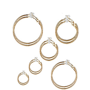6 Pairs Earrings Clip On Earrings Non Piercing Earrings Set for Women and Girls, 6 Sizes (Gold Color)