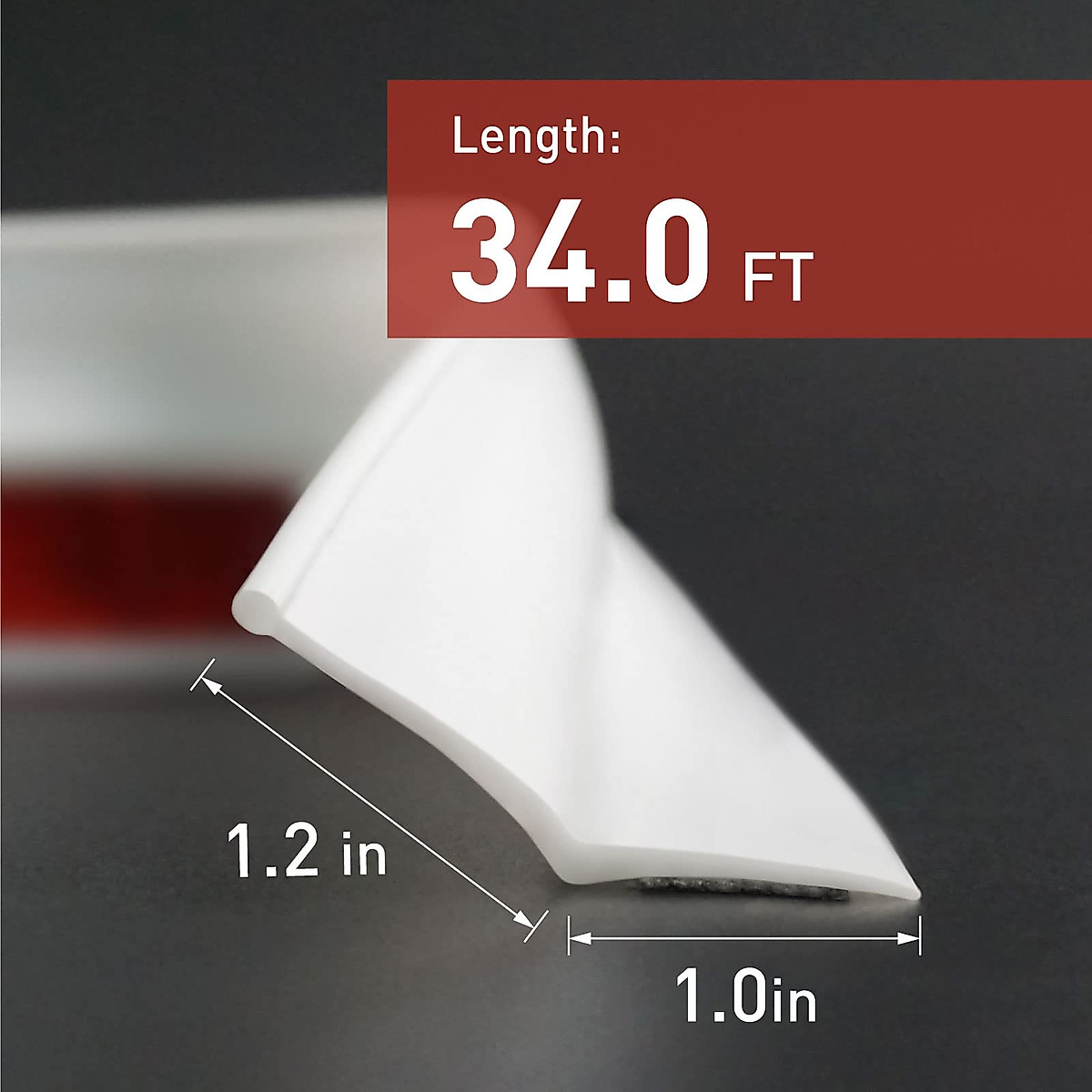 FOSLUOC Garage Door Seal Top and Sides Seal Strip White 34 FT Adhesive Backed Rubber Weather Stripping Replacement Weatherproofing Universal Sealing