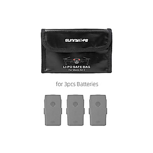 Battery Safe Bag Case for DJI Mavic Air 2/Air 2S Explosion Fire Proof Lipo Battery Safe Protective Storage Bag (for 3 Batteries)