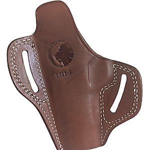Colt 1911 Commander OWB Pancake Leather Gun Holster 4" - 4.25" (Brown)
