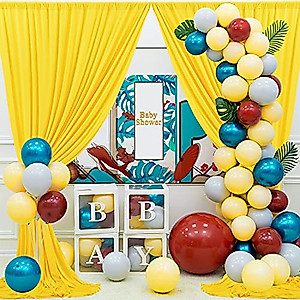 10ftx10ft Yellow Backdrop Curtain Panels for Parties, Wrinkle Free Polyester Photography Backdrop Curtains, Wedding Party Decoration Supplies