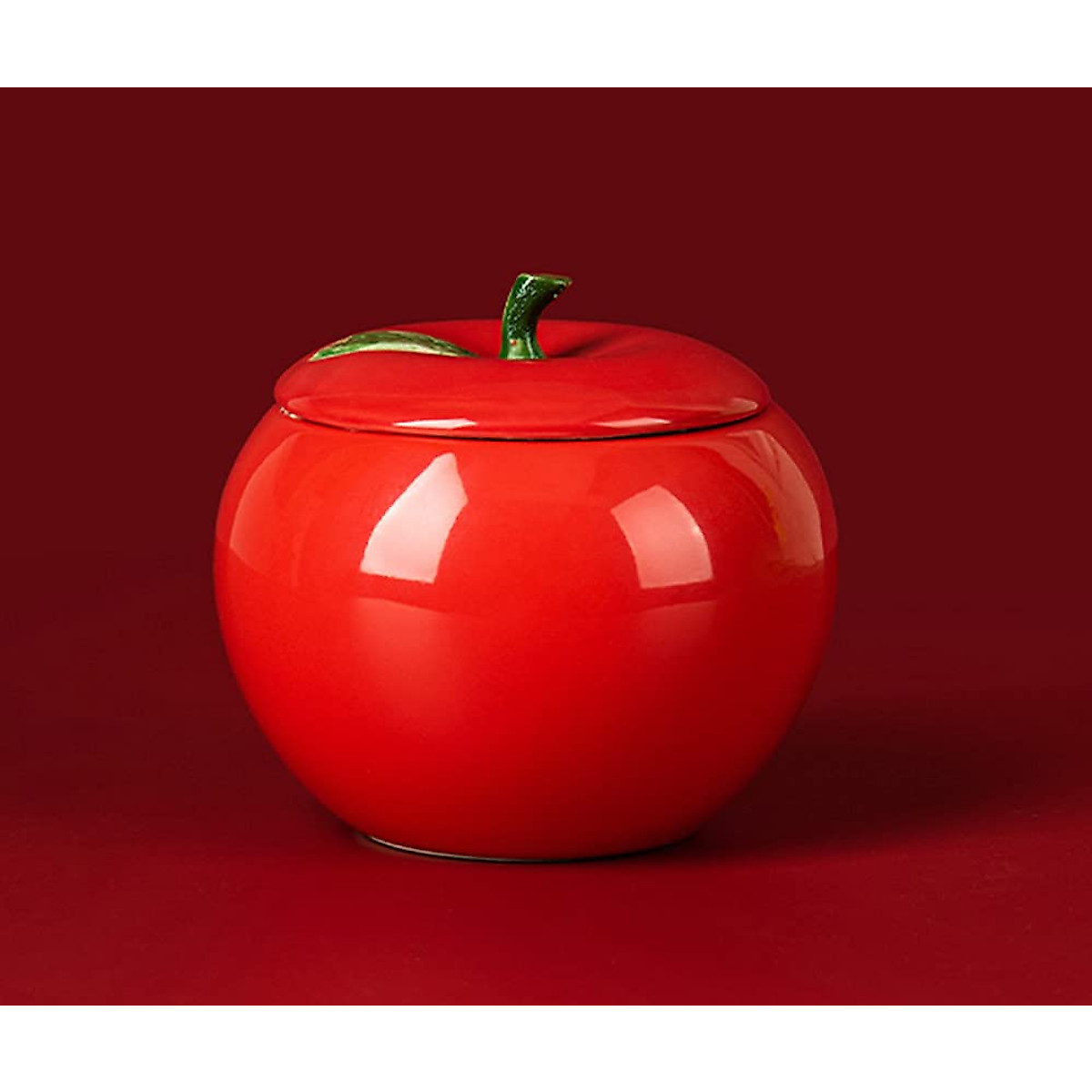 Mozacona Ceramic Apple Shape Container Food Storage Jar with Lid