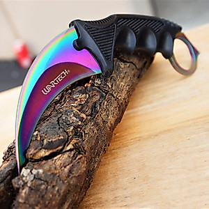 CSGO Karambit Advanced Tactical Knife Survival Knife Hunting Knife Fixed Blade Knife Razor Sharp Edge Camping Accessories Camping Gear Survival Kit Survival Gear 51763 (Fade)