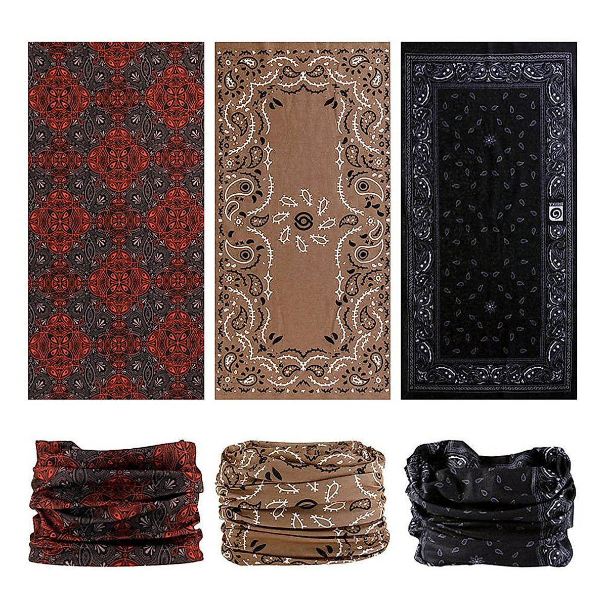 VANCROWN Headband Head Wrap Headwear Sport Sweatband 280 Patterns 12 in 1 Magic Scarf 12PCS 9PCS & 6PCS (12PCS.Arabesque.1)