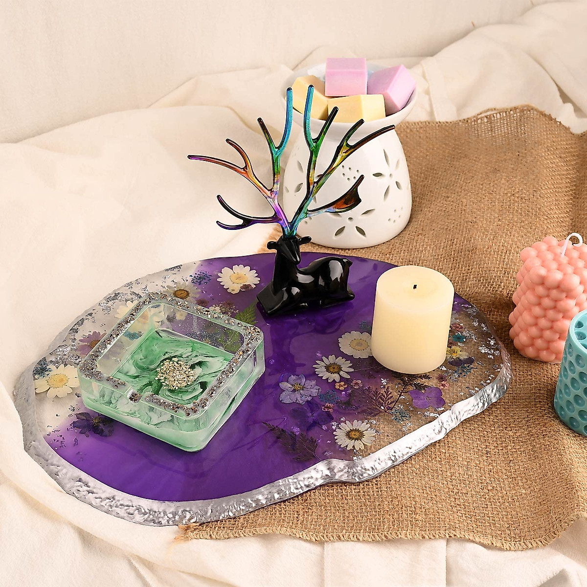 Actvty Resin Tray Mold, Oval Tray Molds for Epoxy Resin, Large Silicone Tray Mold for Resin Casting, DIY Resin Crafts, Jewelry Tray, Home Decoration