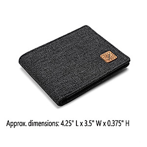 Lanyani Wallets For Boys Men Kids Teens Teenager Fabric RFID Blocking Bifold Wallet Small Thin (Crosshatch Black)