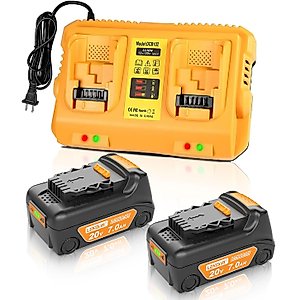 Lenoya Upgraded 20v 2Packs Replacement for Dewalt 20V Max Battery 7000mAh and DCB102 Charger Comaptible with Dewalt DCD DCF DCG Series Cordless Power Tools and 12V/20V Battery Charger Orange
