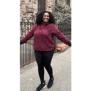 RBX Women's Fleece Legging Outdoor Running Fleece Lined Leggings with Zipper Pockets F19 Black S