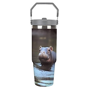 SYJTGDE Large Capacity Car Cup Baby Hippos Fashionable Upgrade Car Cup Advanced And Beautiful Travel Cup